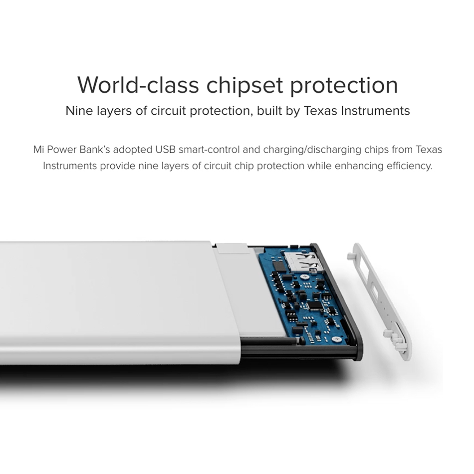 Xiaomi 5000mAh Slim Power Bank 2 / USB Charger for Phone (Silver)